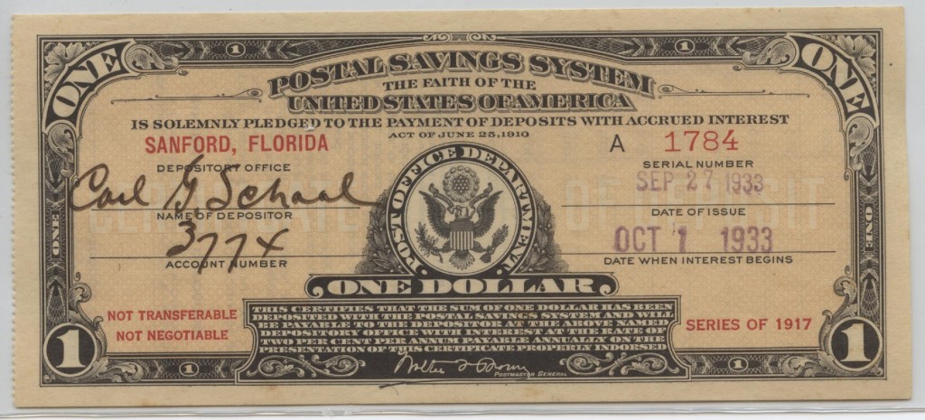 Postal Saving System - Hometown Currency